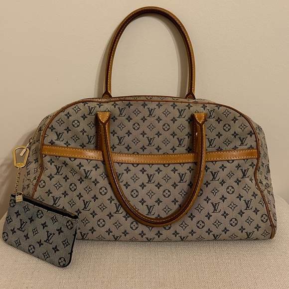 Louis Vuitton | Bags | Louis Vuitton Mini Lin Blue With Key Pouch ...
